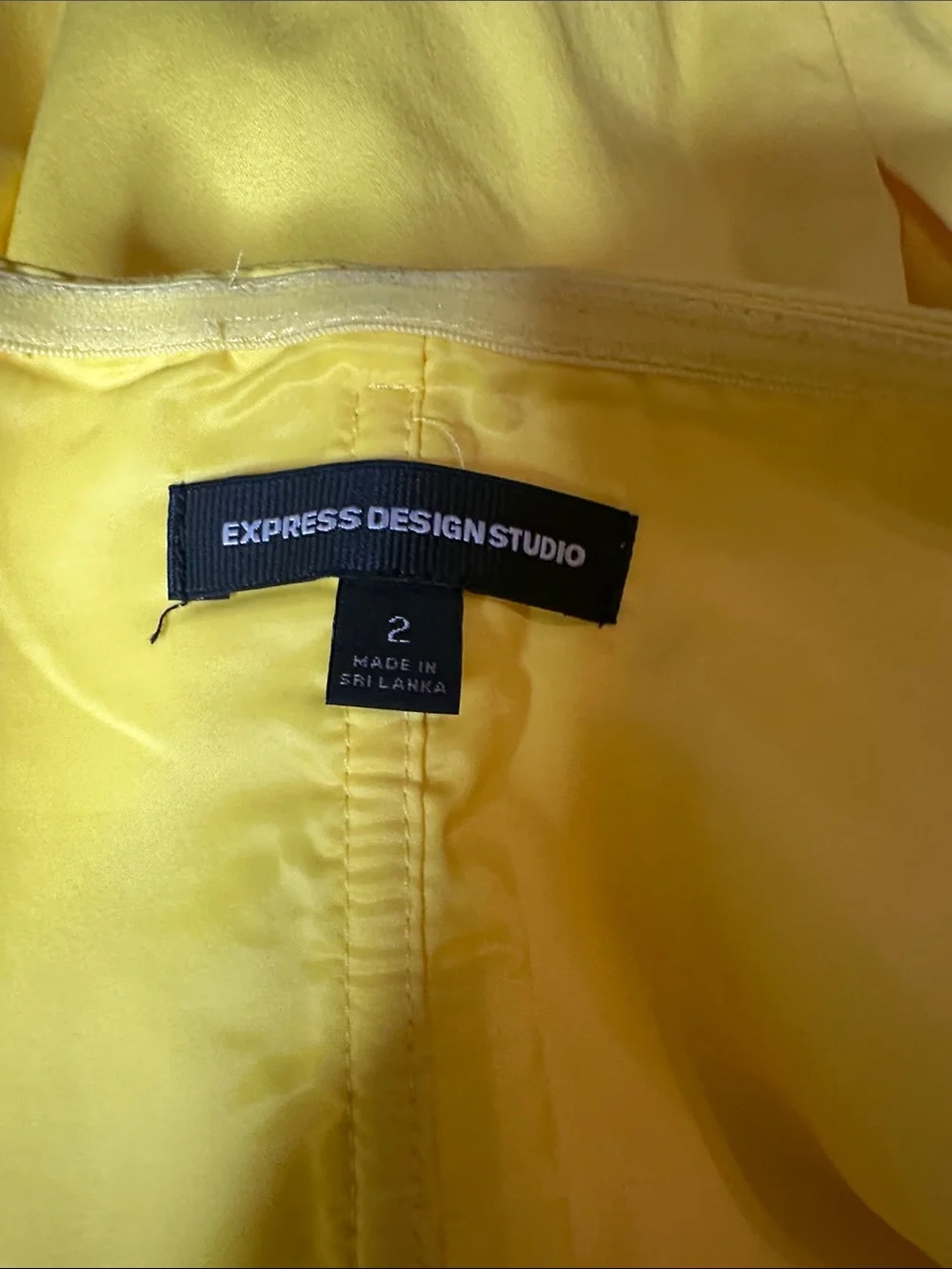 Express | Dresses | Express Design Studio Strapless Lemon Yellow Midi ...